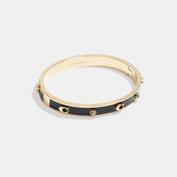 Coach | Jewelry | Nwt Coach Outlet Signature And Stone Hinged Bangle ...